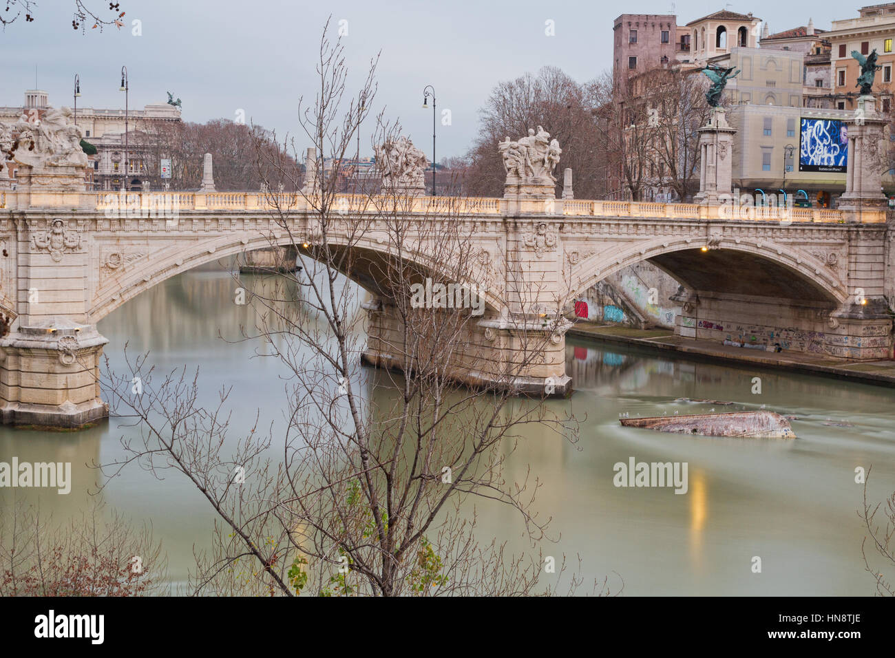 A sunk boat in Rome Stock Photo - Alamy
