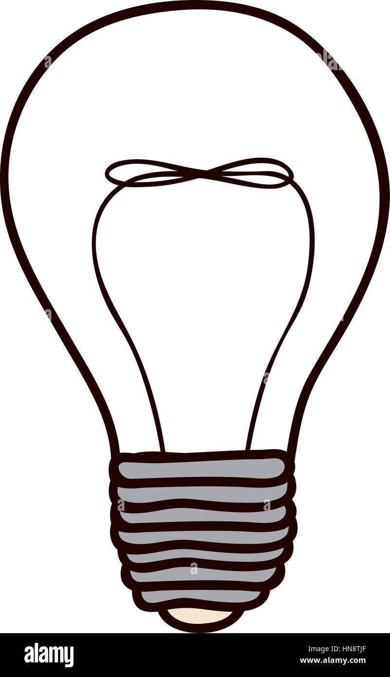 contour bulb brain electric icon, vector illustration design Stock ...