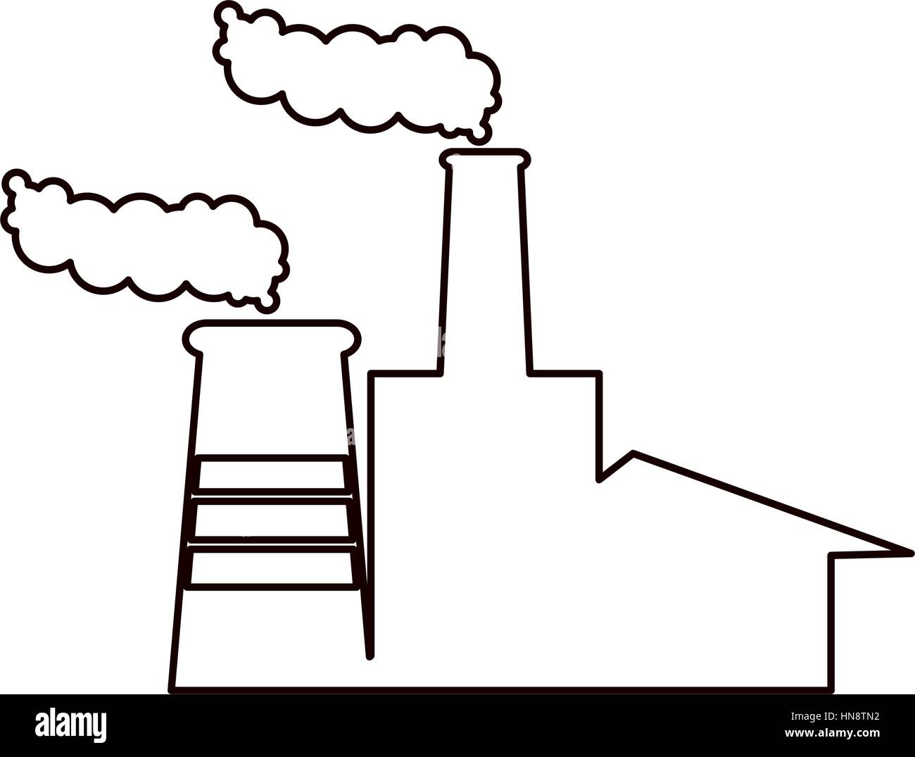 contour Smoke factory icon image, vector illustration design Stock ...