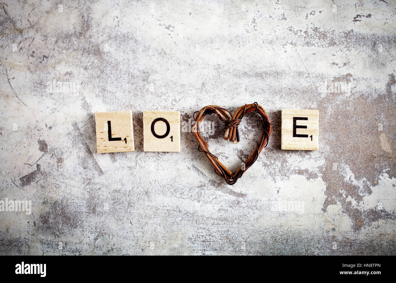 Love written with wooden letters Stock Photo - Alamy