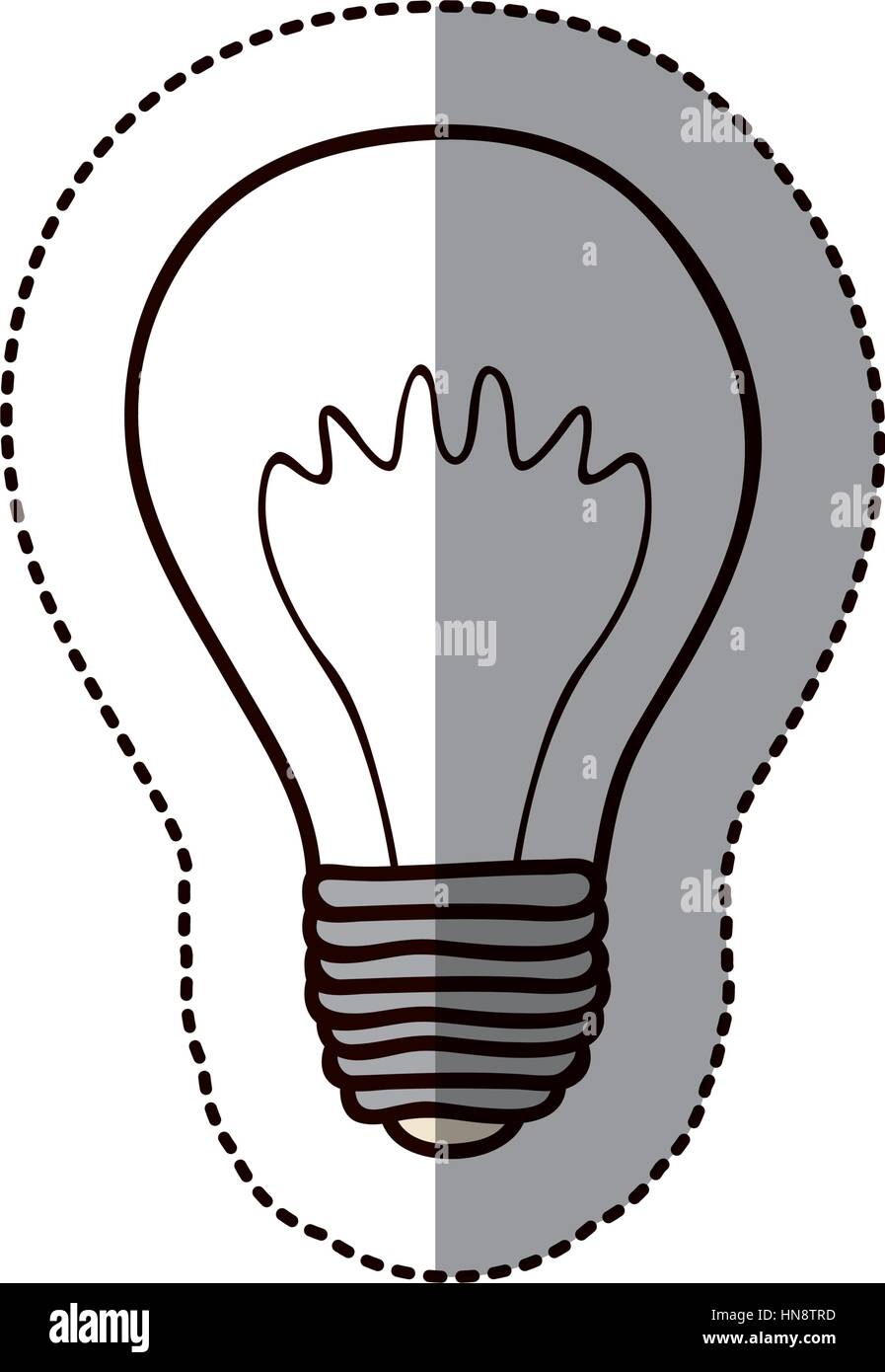 contour bulb brain electric icon, vector illustration design Stock ...