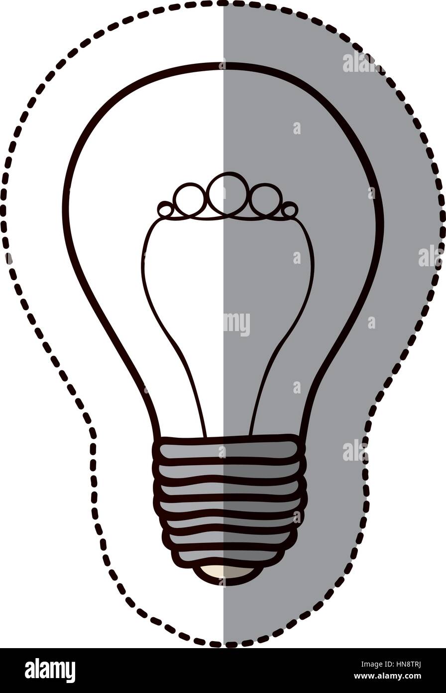 contour bulb brain electric icon, vector illustration design Stock ...