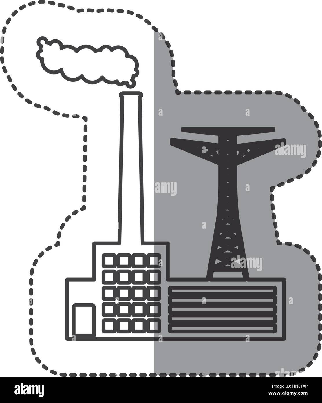 contour Smoke factory icon image, vector illustration design Stock ...