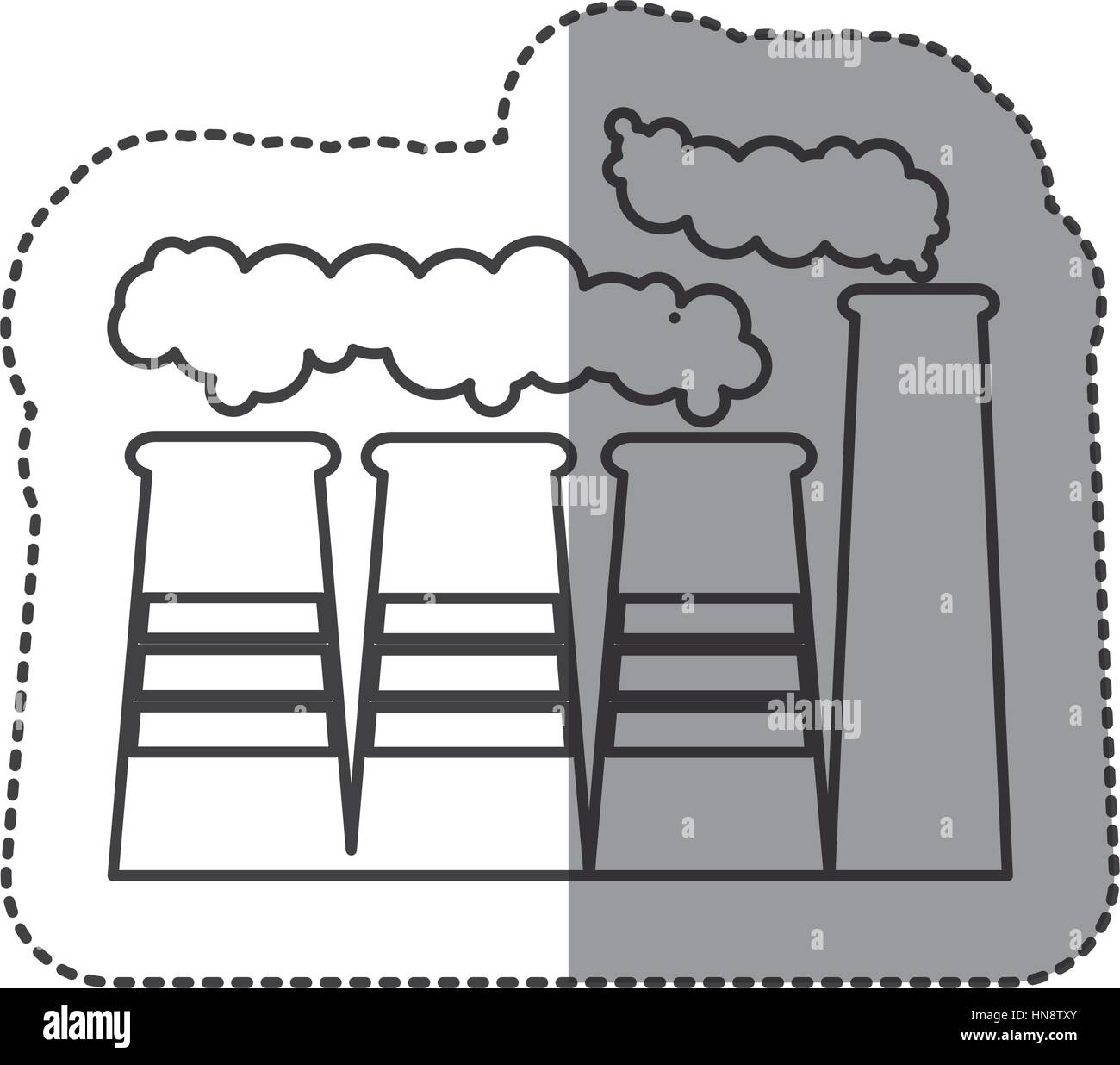 contour Smoke factory icon image, vector illustration design Stock ...