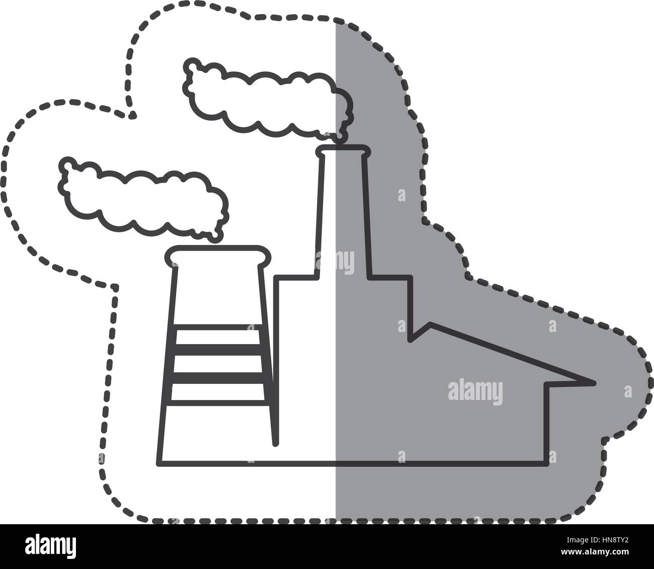 contour Smoke factory icon image, vector illustration design Stock ...