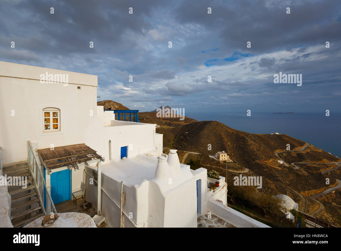 View of the Chora village on Anafi island in Greece Stock Photo - Alamy