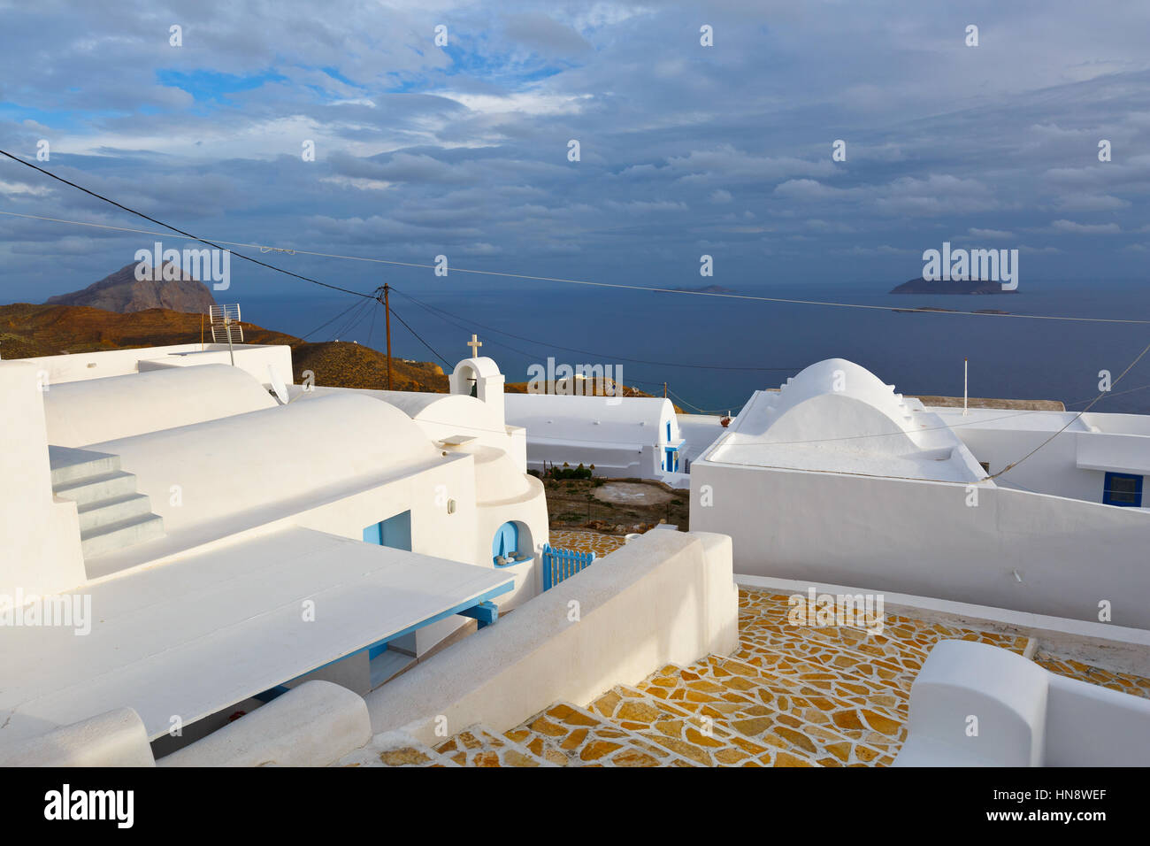 View of the Chora village on Anafi island in Greece Stock Photo - Alamy