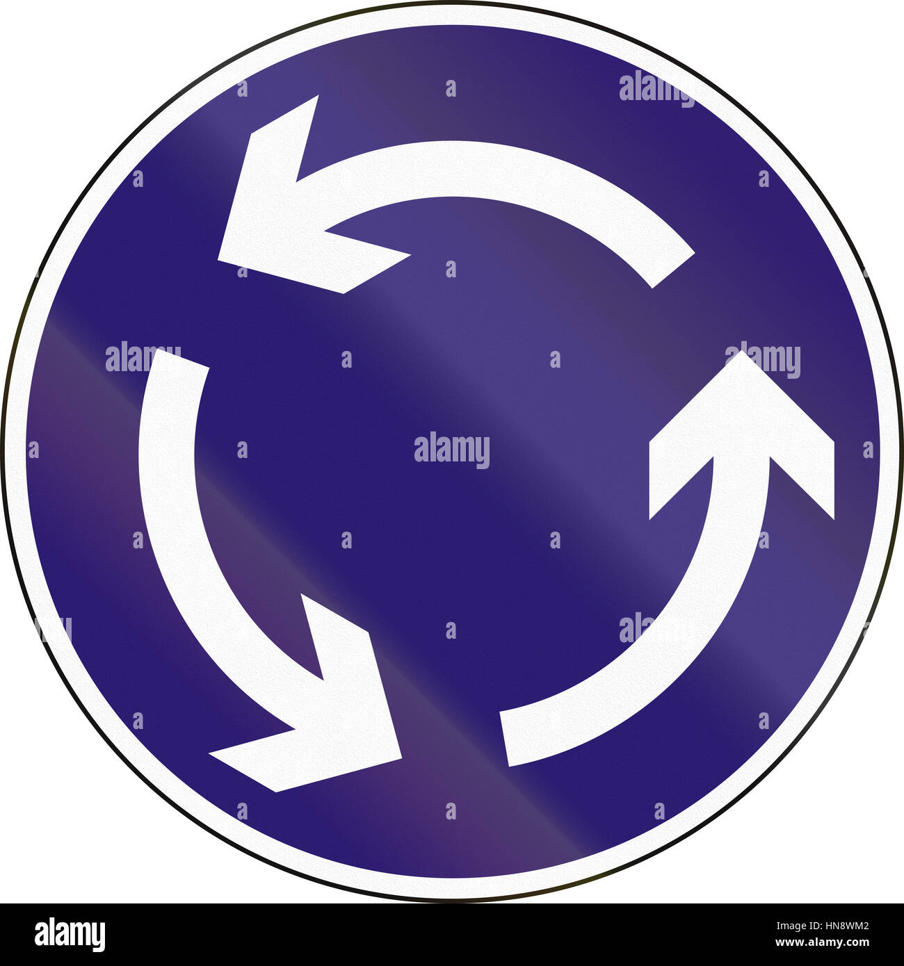 Road sign used in Hungary - Roundabout Stock Photo - Alamy