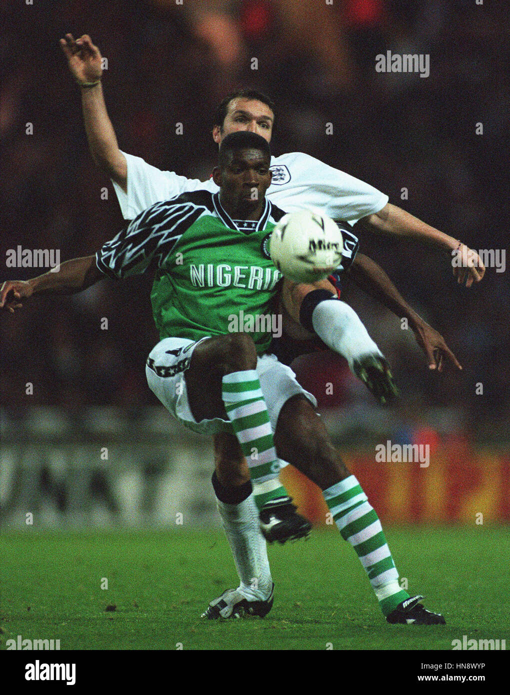 NEIL RUDDOCK & EFAN EKOKU ENGLAND V NIGERIA 18 November 1994 Stock ...