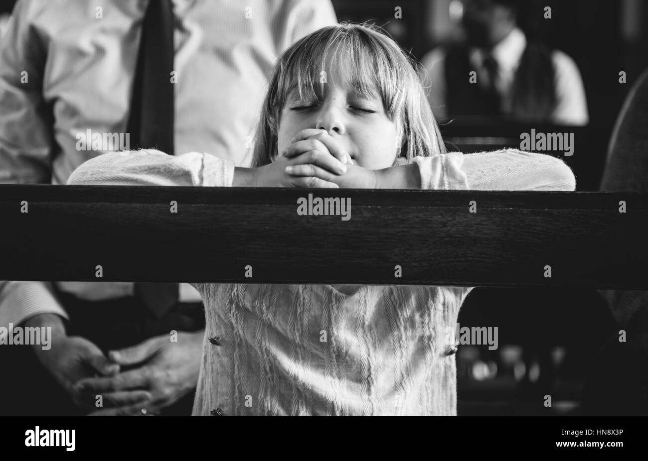 LIttle GIrl Praying Church Believe Faith Religious Stock Photo - Alamy