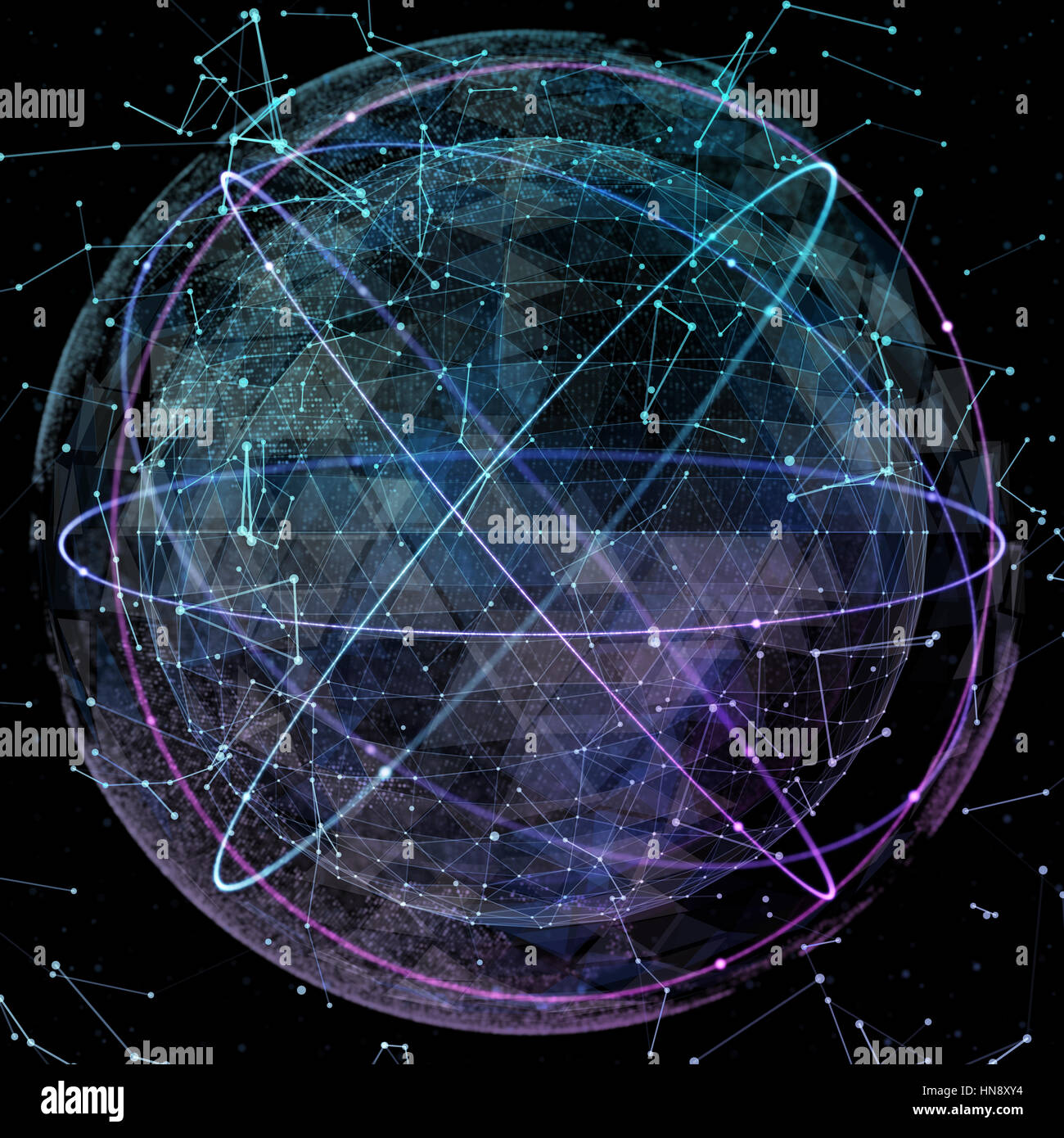 Wire frame sphere network hi-res stock photography and images - Alamy