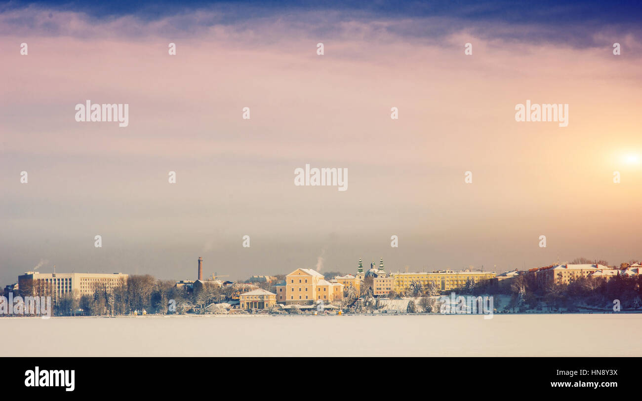 City landscape in winter Stock Photo - Alamy