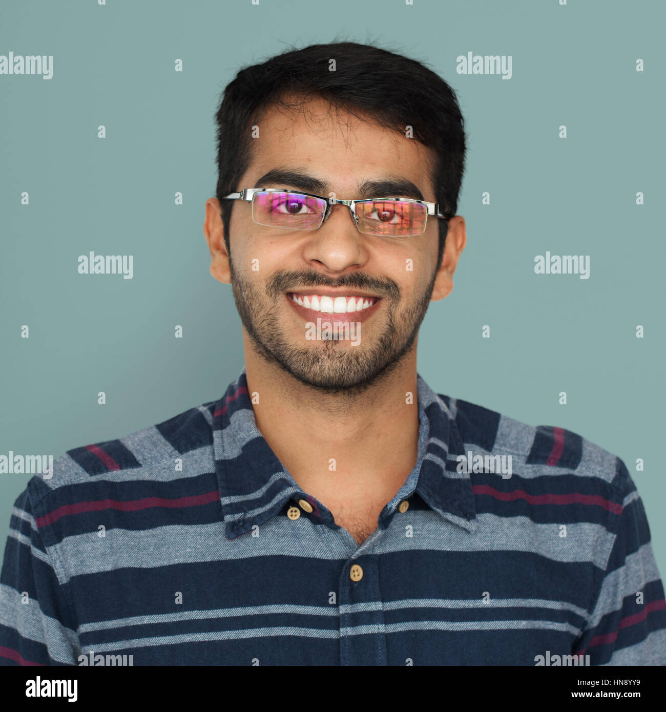 Indian Man Smiling Studio Concept Stock Photo - Alamy