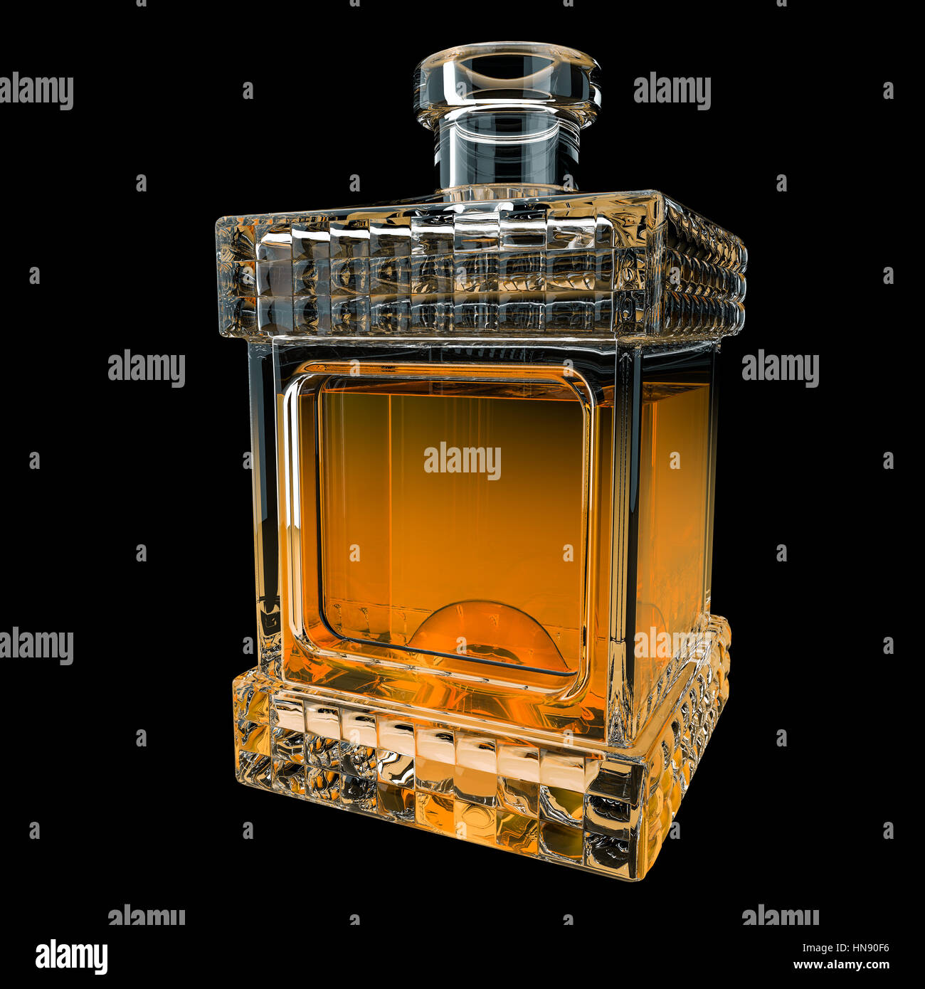 Decanter with whiskey.3D render Stock Photo - Alamy