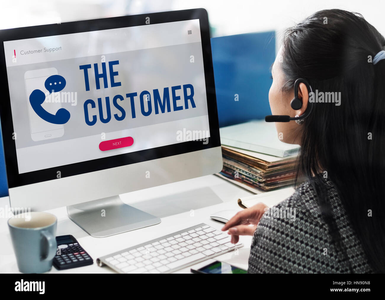 Customer Communication Phone Icon Concept Stock Photo - Alamy