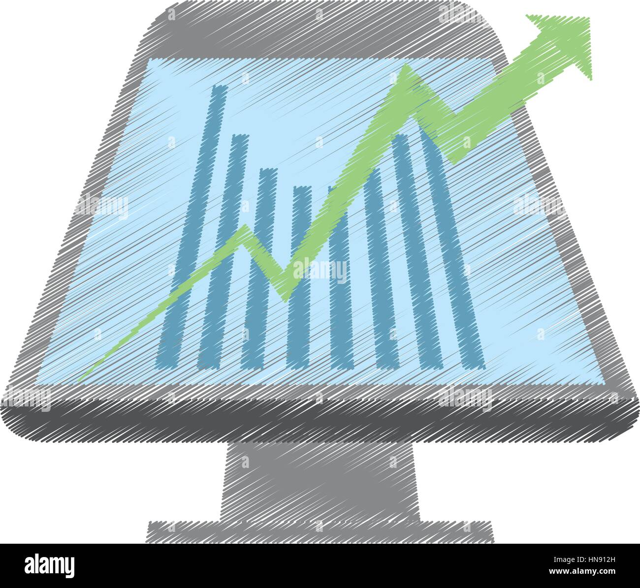 computer with business related icon image, vector illustration Stock ...