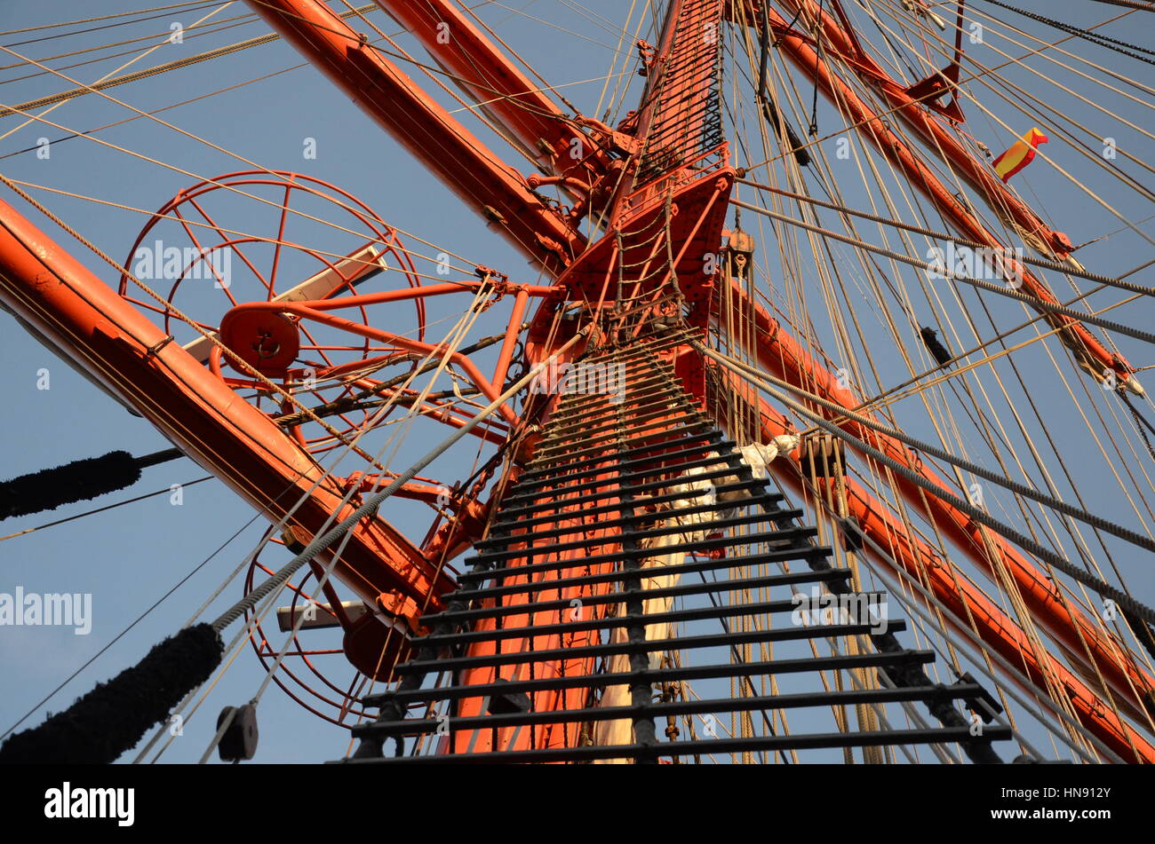 One of the four masts of the Sedov ship. The STS Sedov is a 4-masted ...