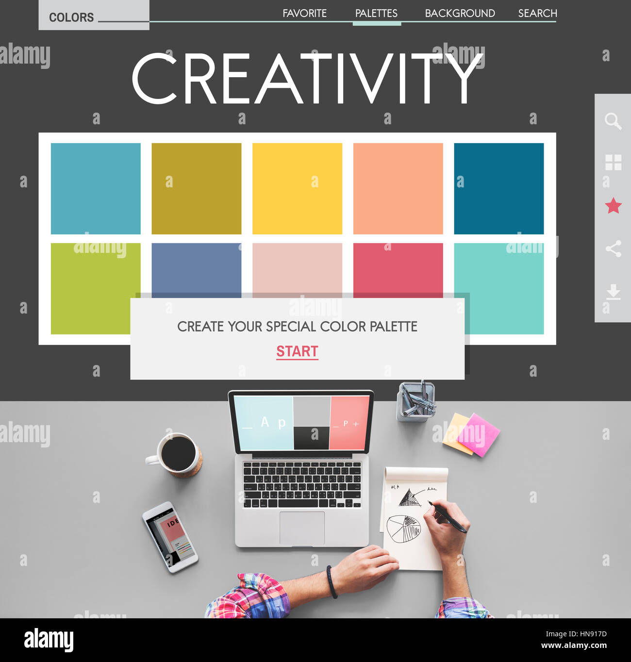 Colour Shade Design Colourful Palette Concept Stock Photo - Alamy