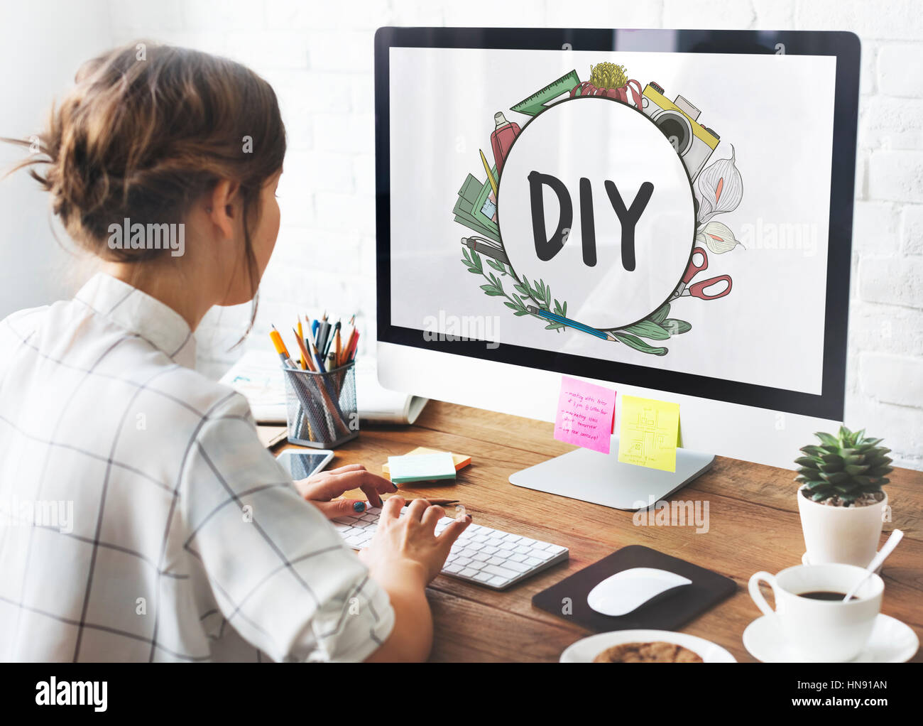 Handcraft Handmade DIY Skills Drawing Stock Photo - Alamy