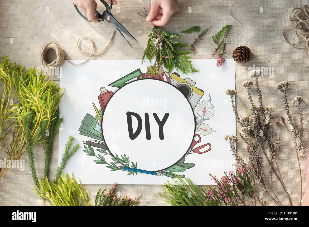 Handcraft Handmade DIY Skills Drawing Stock Photo - Alamy