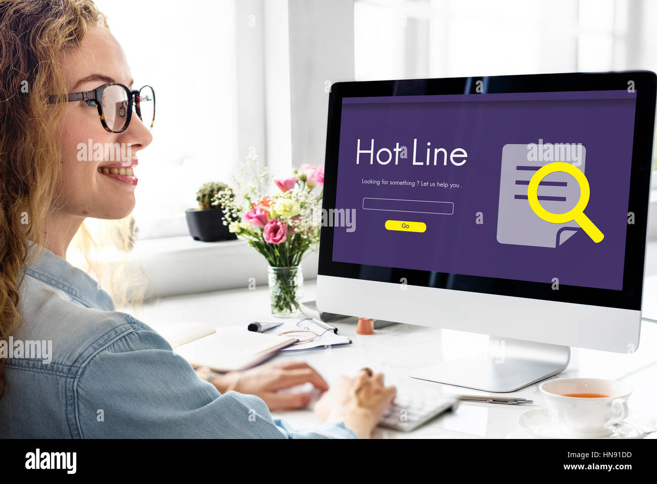 Call Center Hot Line Information Concept Stock Photo - Alamy