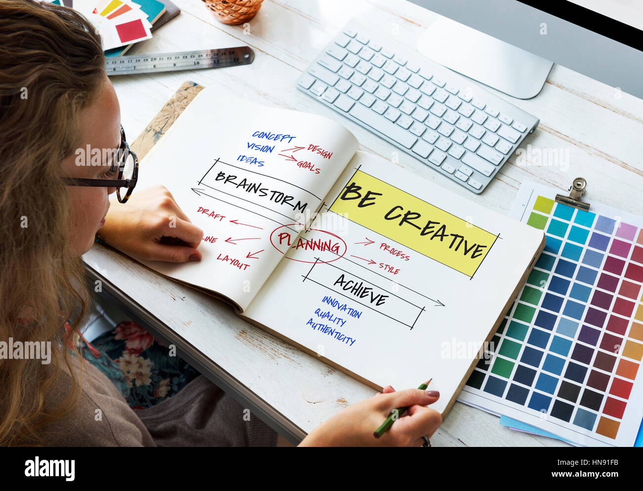 Creativity Chart Diagram Analysis Icon Stock Photo - Alamy