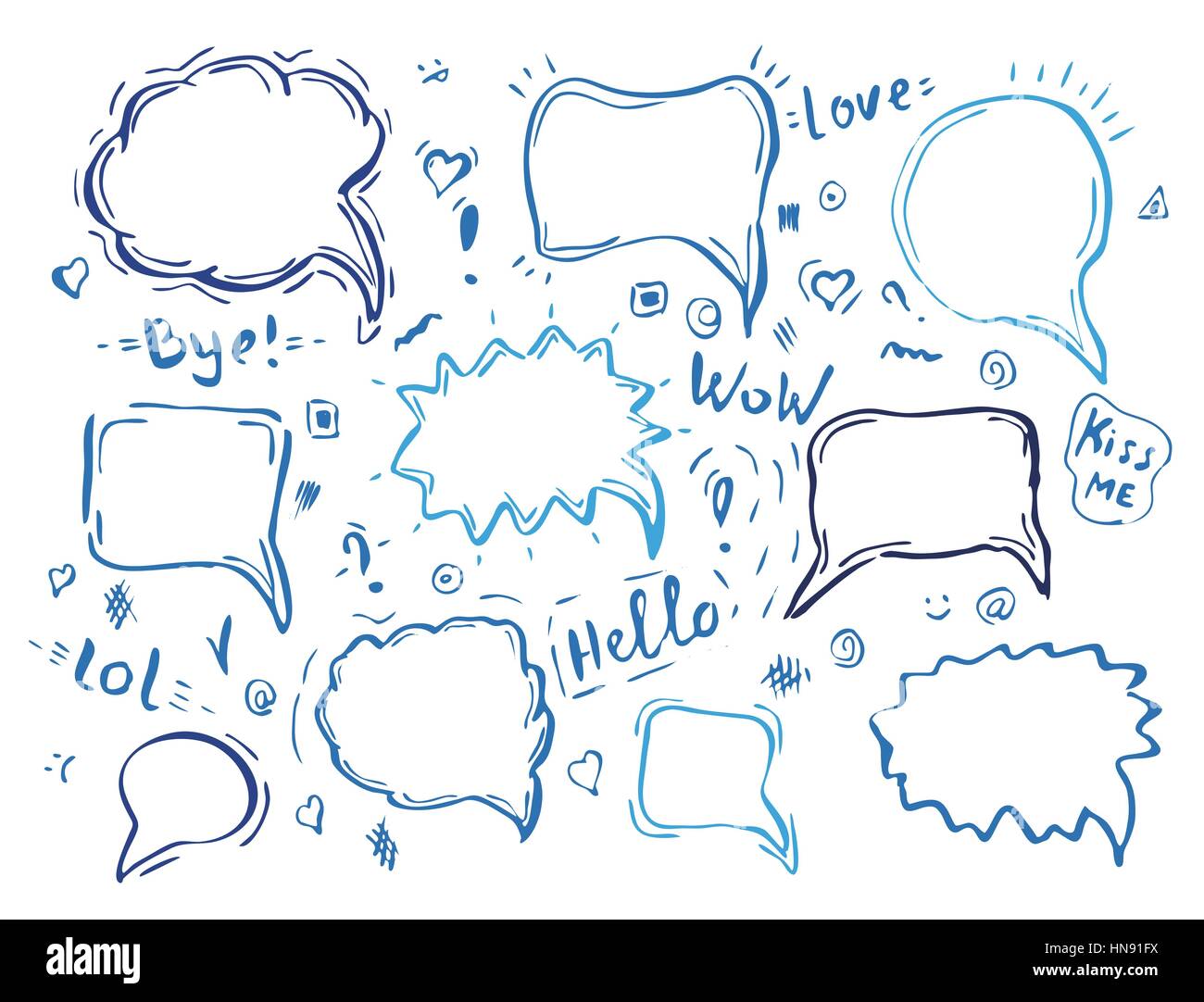 Speech hand drawn bubbles set Stock Vector Image & Art - Alamy