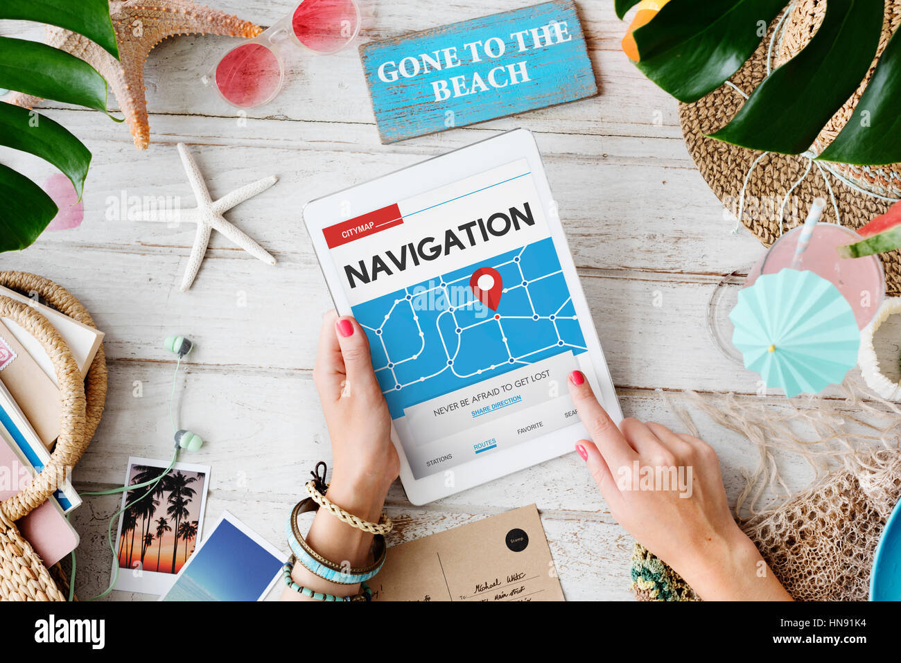 GPS Map Directions Navigation Location Stock Photo - Alamy