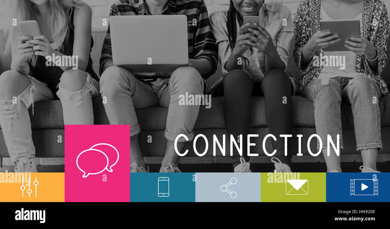 Online Communication Connection Networking Icon Stock Photo - Alamy