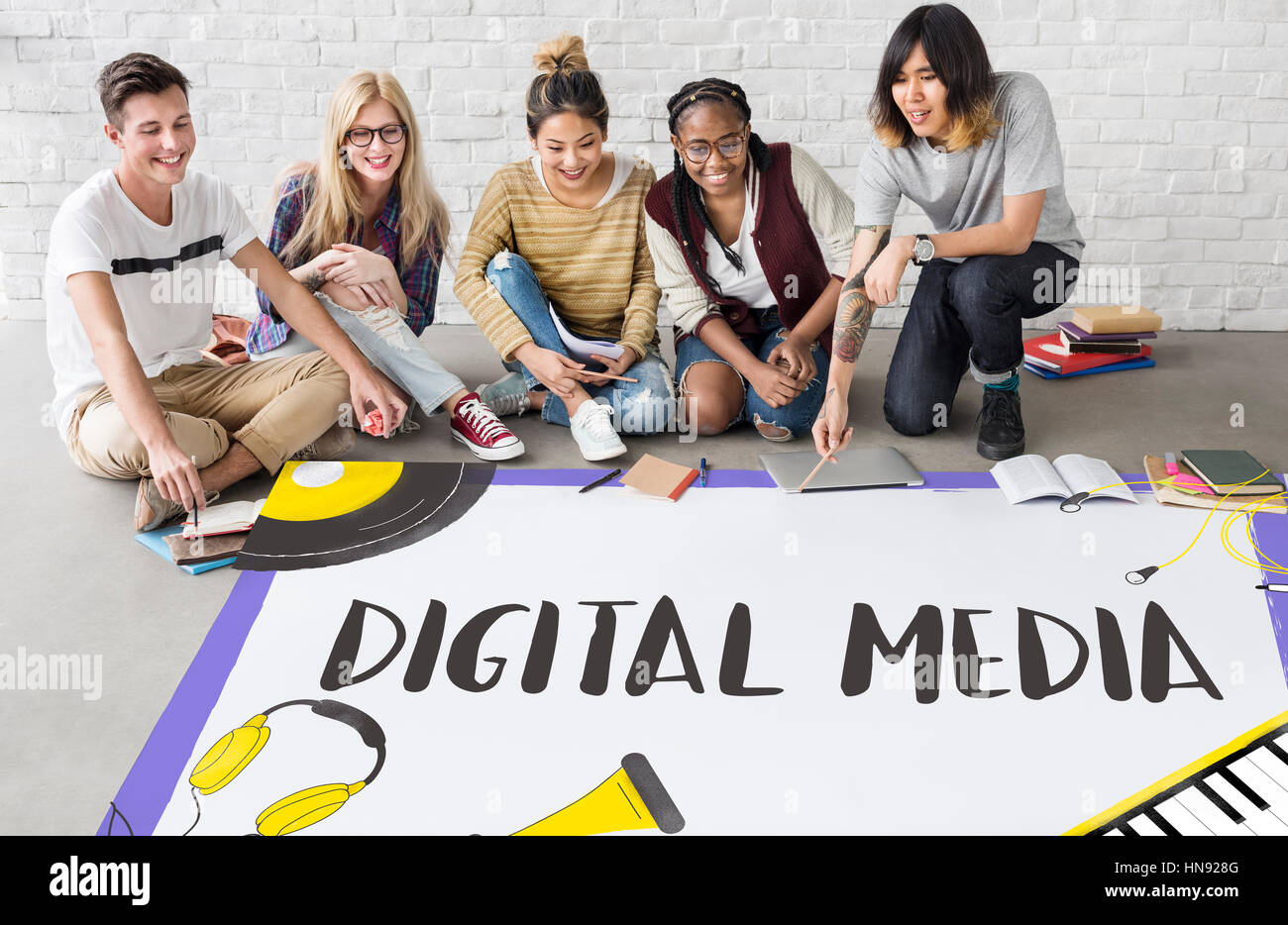 Digital media music streaming audio leisure Stock Photo - Alamy