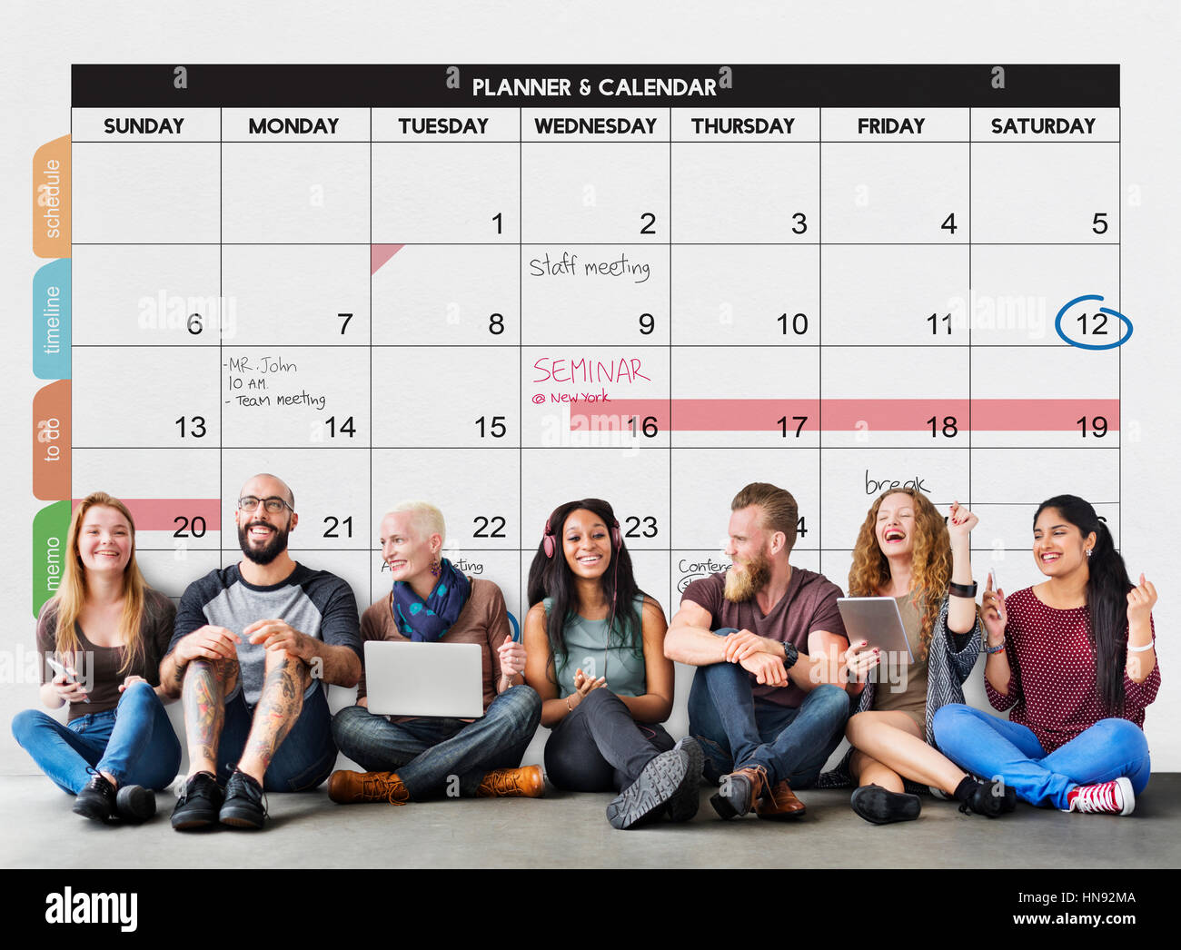 Calendar Planner Organization Management Remind Concept Stock Photo - Alamy