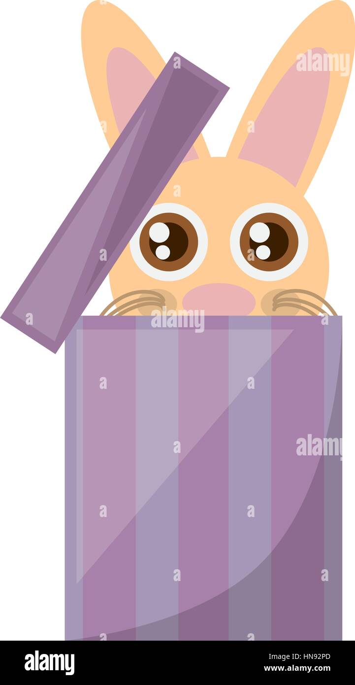 Easter rabbit inside gift icon image, vector illustration Stock Vector ...