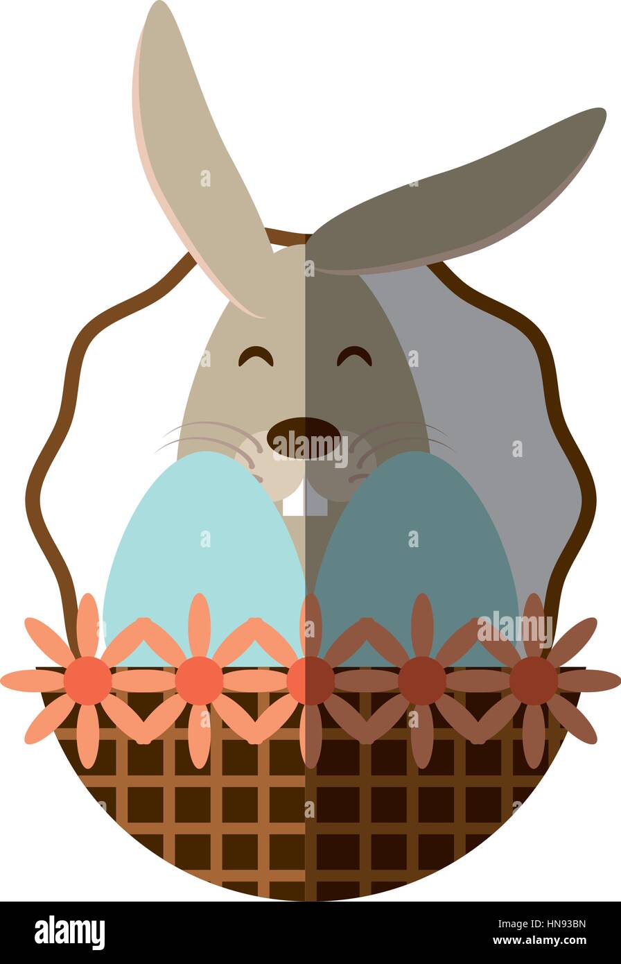 Easter rabbit inside basket icon, vector illustration design Stock ...