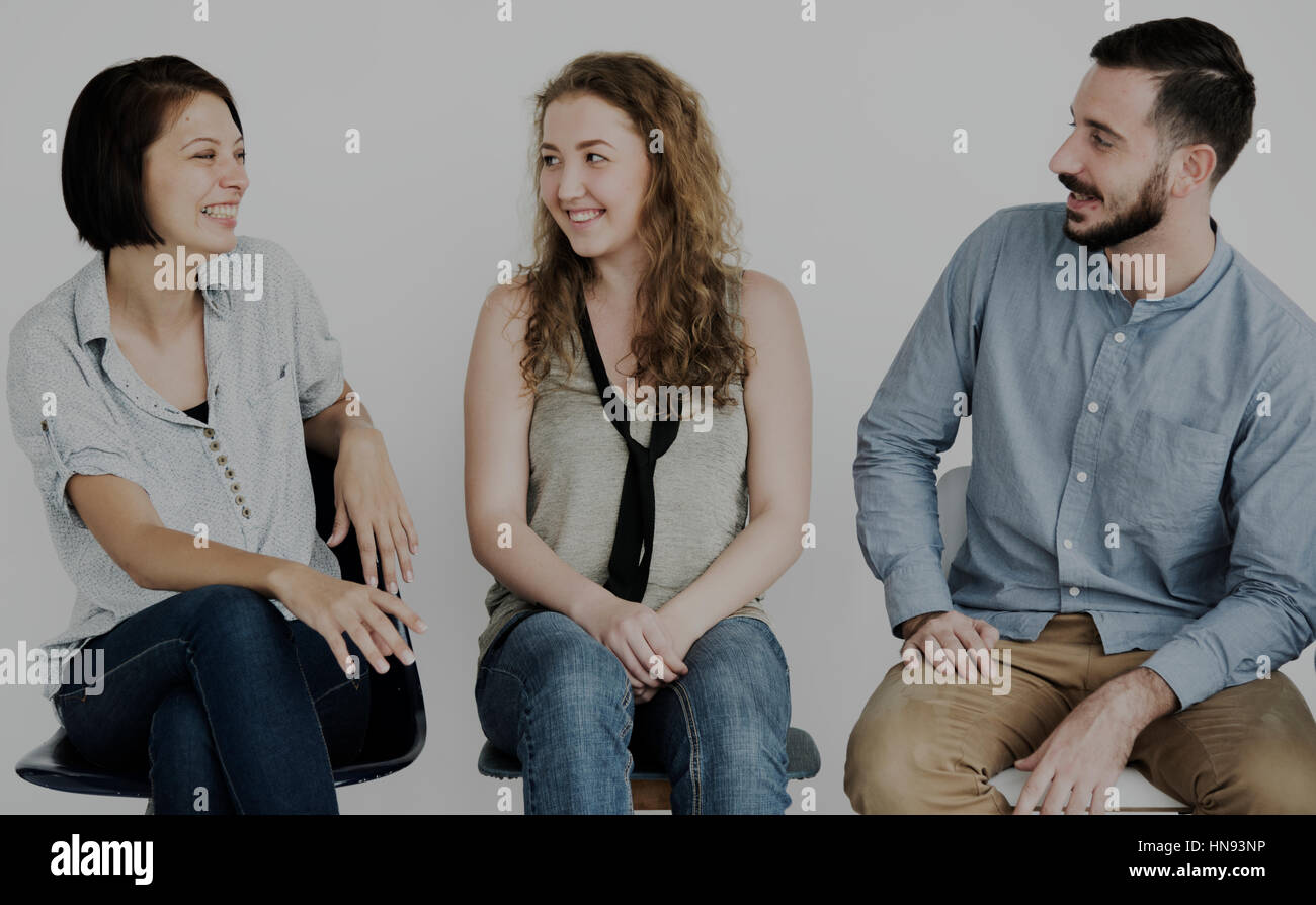 Group of people connection studio shoot Stock Photo - Alamy