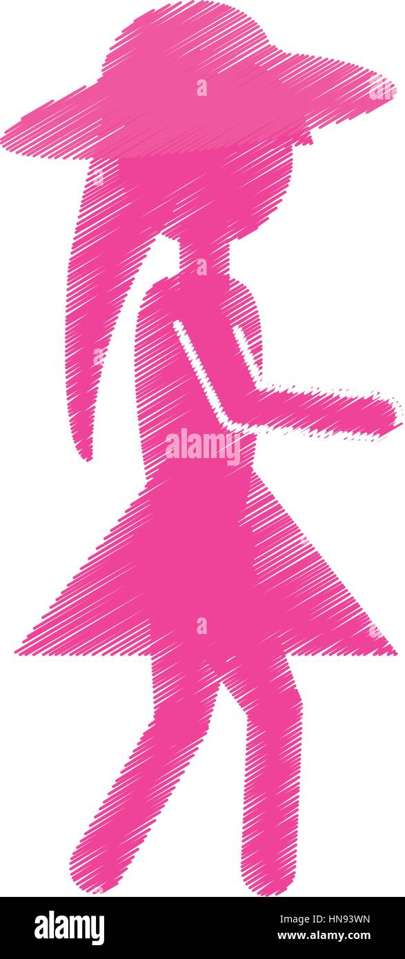 pink woman walk icon image, vector illustration Stock Vector Image ...