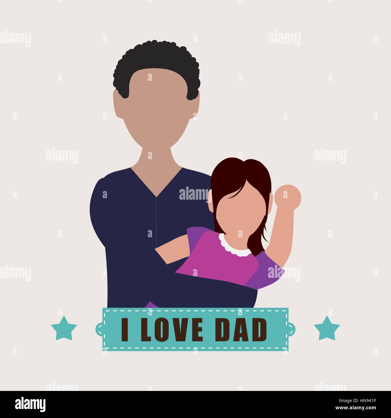 father his daughter card icon image, vector illustration Stock Vector ...