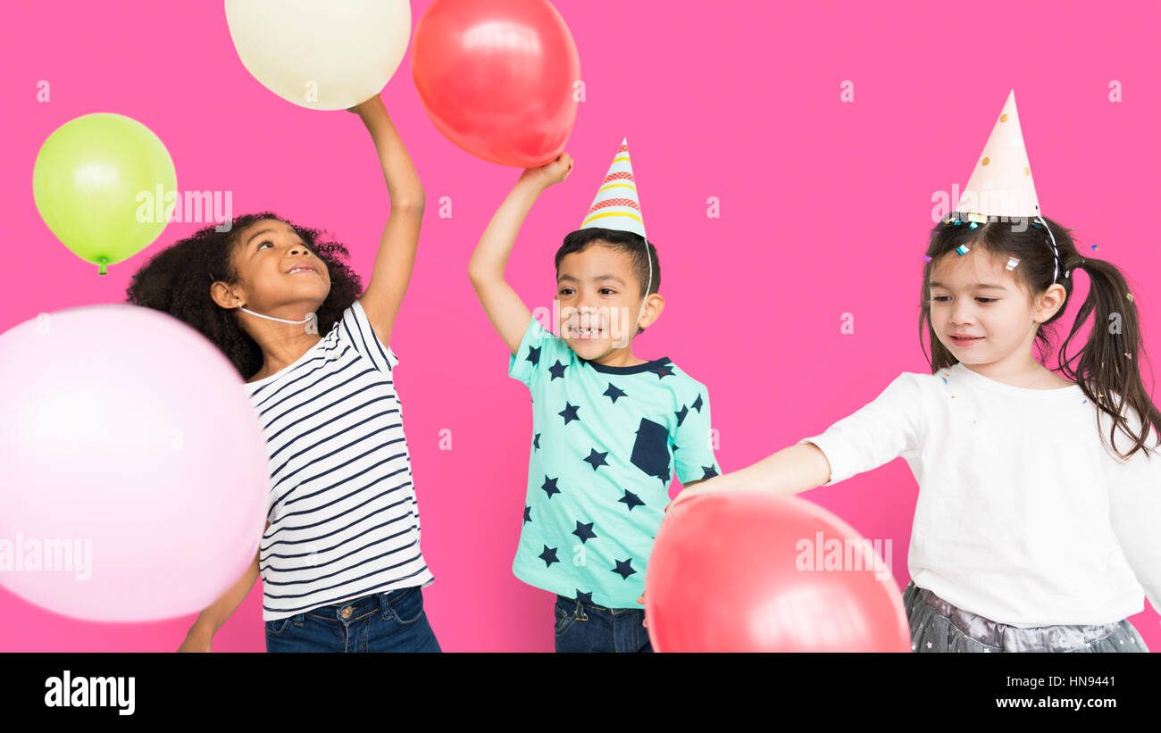 Cheerful Cute Kid Having Fun Concept Stock Photo - Alamy