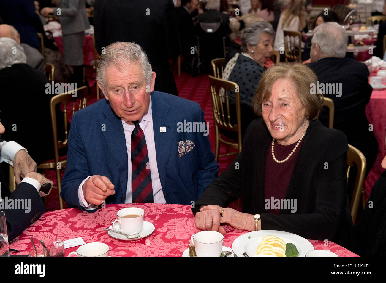 The Prince of Wales with Auschwitz survivor Susan Pollack, as he hosts ...