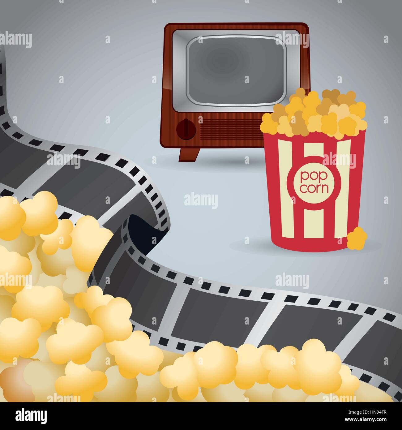 cinema retro tv bucket pop corn vector illustration eps 10 Stock Vector ...