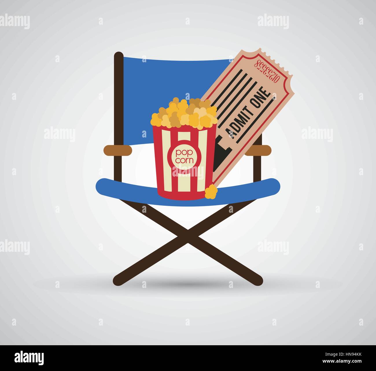 director chair pop corn ticket cinema vector illustration eps 10 Stock ...