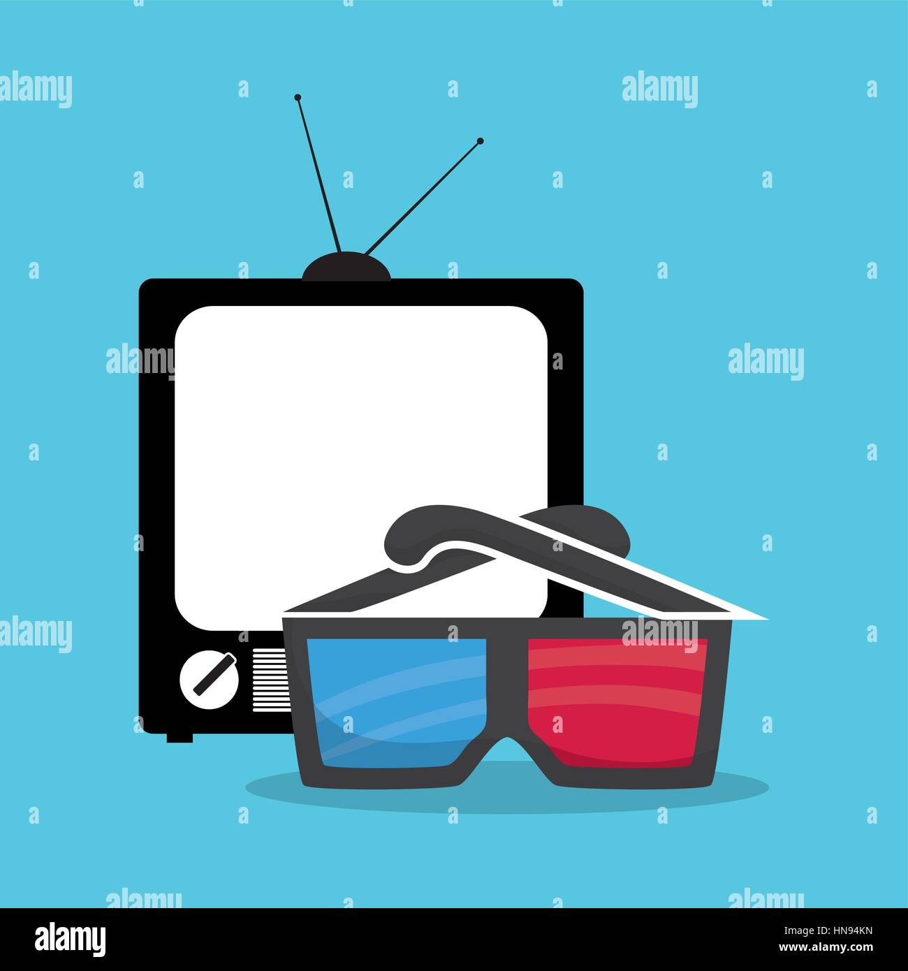 Watching tv glasses remote control Stock Vector Images - Alamy