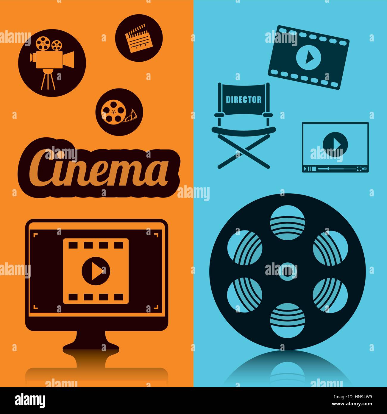cinema film industry concept poster vector illustration eps 10 Stock ...