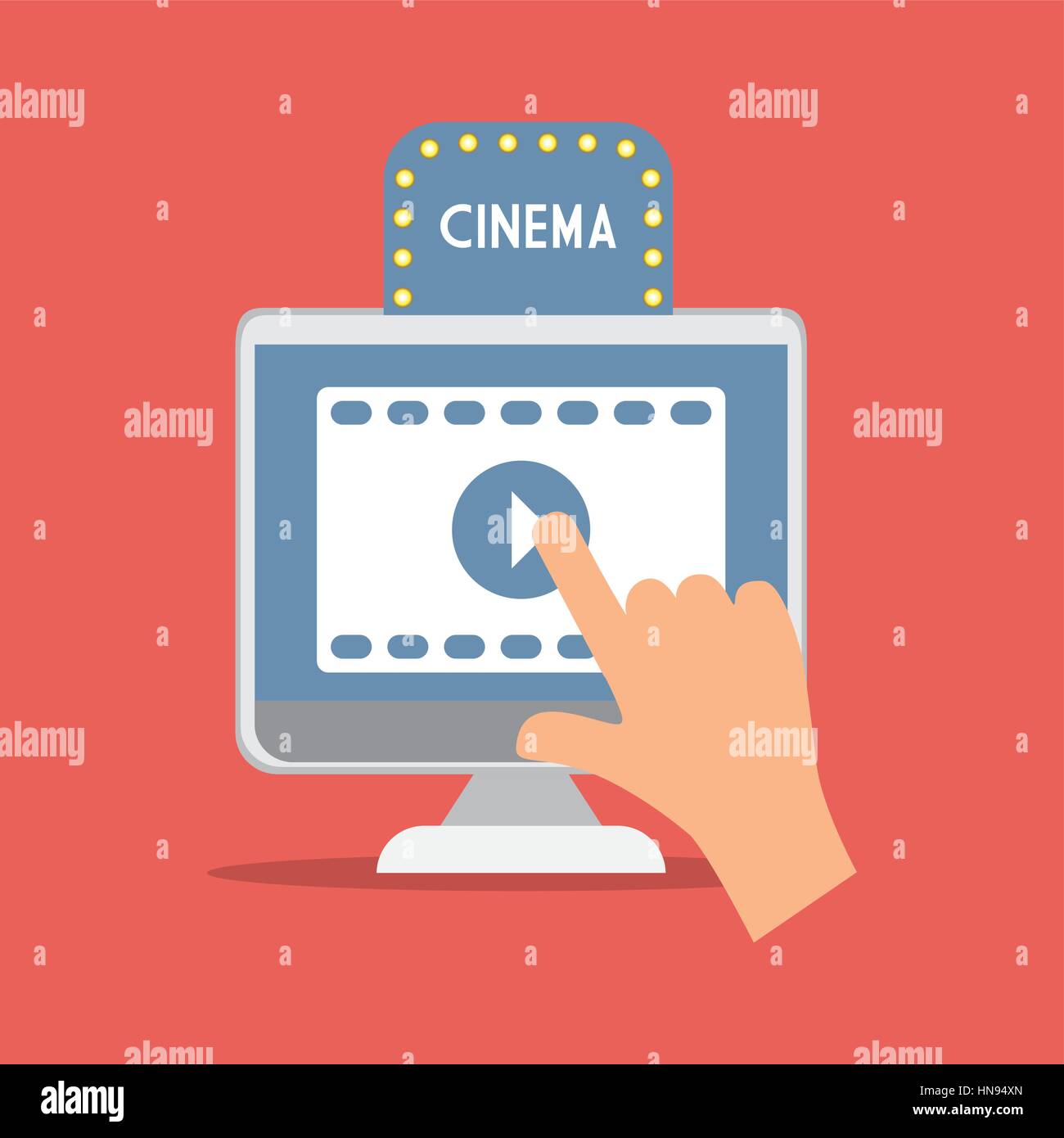 cinema movie computer digital concept vector illustration eps 10 Stock ...