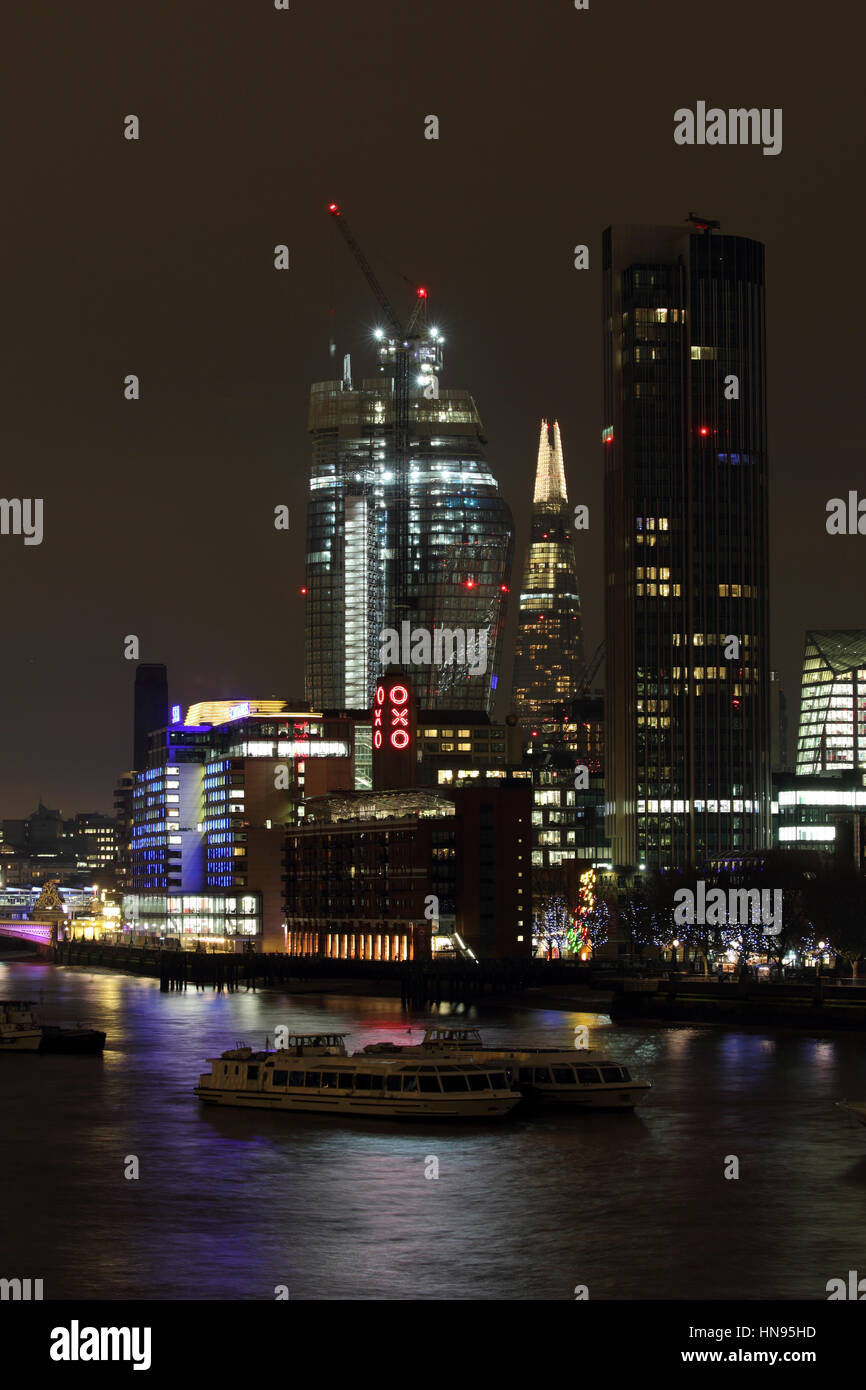The Shard from Waterloo Bridge, London at night Stock Photo - Alamy