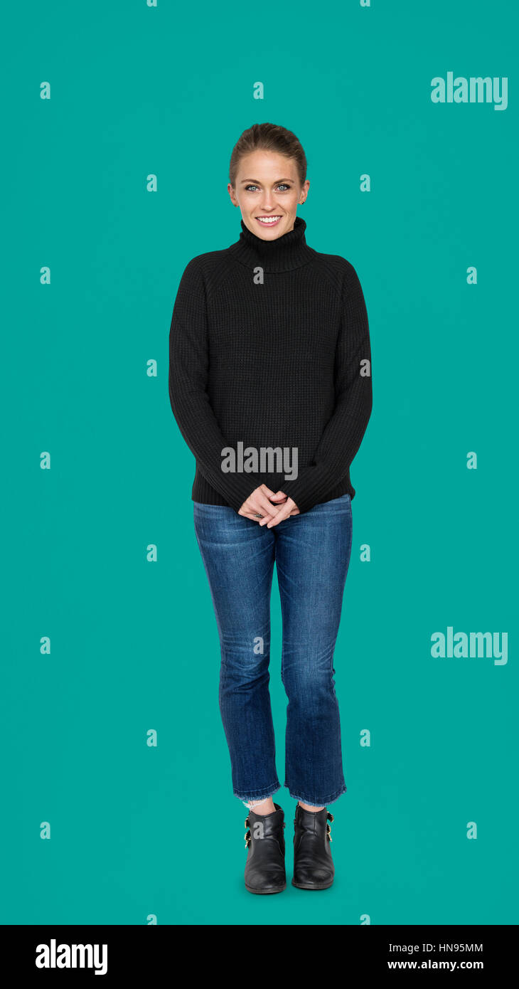 Woman Smiling Happiness Portrait Concept Stock Photo - Alamy