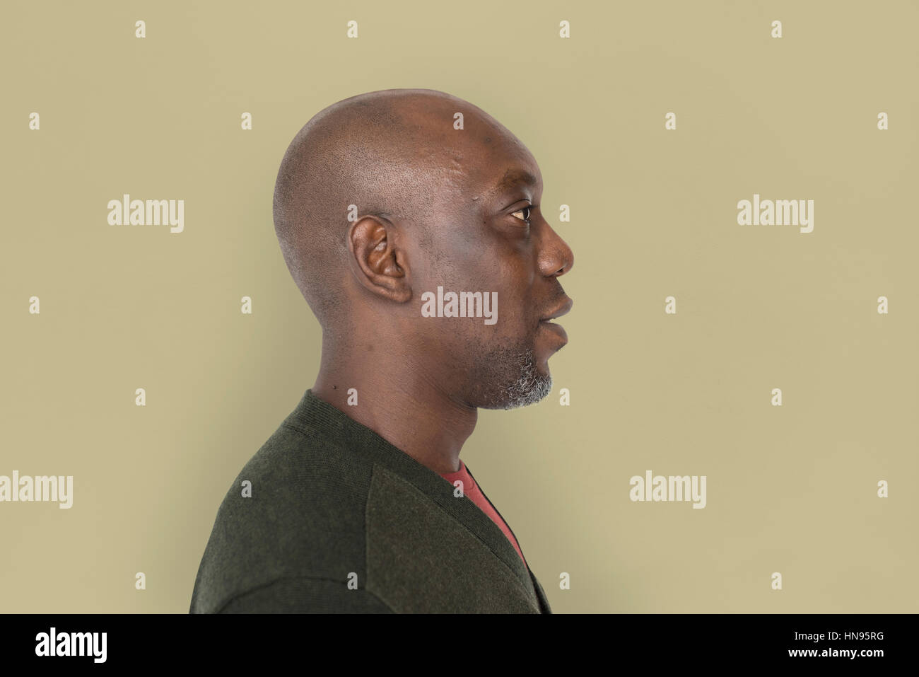 African Descent Man Side Shot Concept Stock Photo - Alamy