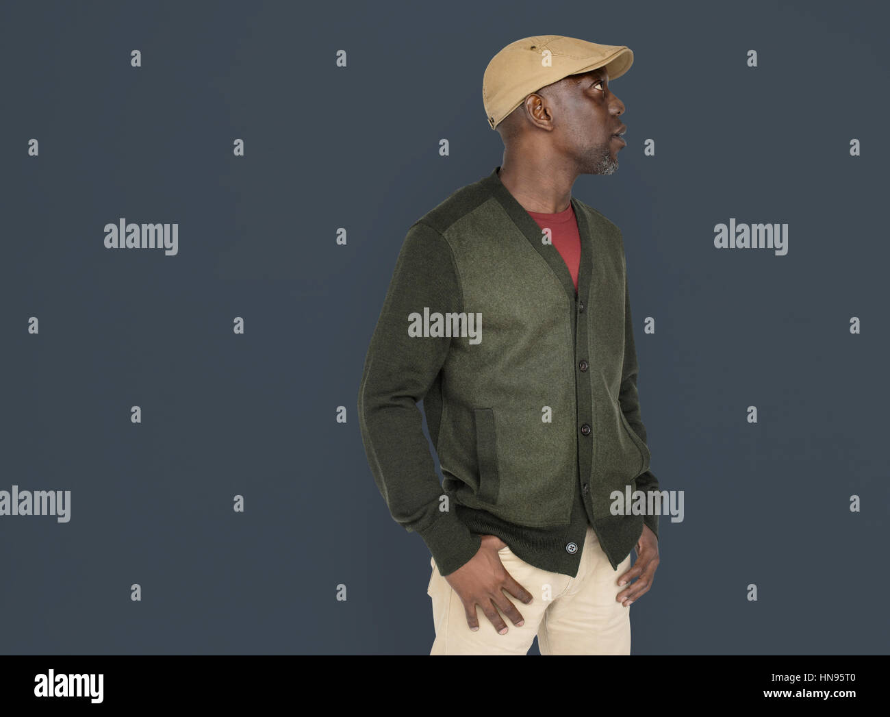 African Descent Man Side Pose Concept Stock Photo - Alamy