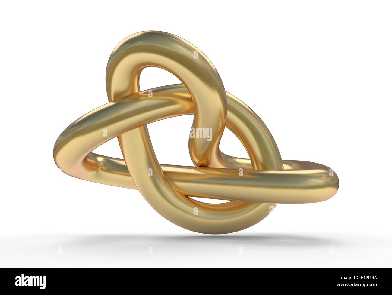Golden Knot, 3D illustration isolated on white Stock Photo - Alamy