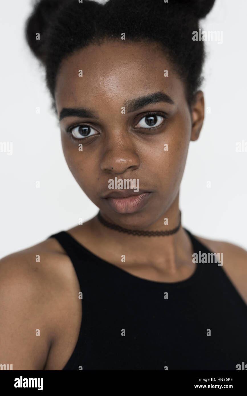 Woman Serious Studio Portrait Concept Stock Photo - Alamy