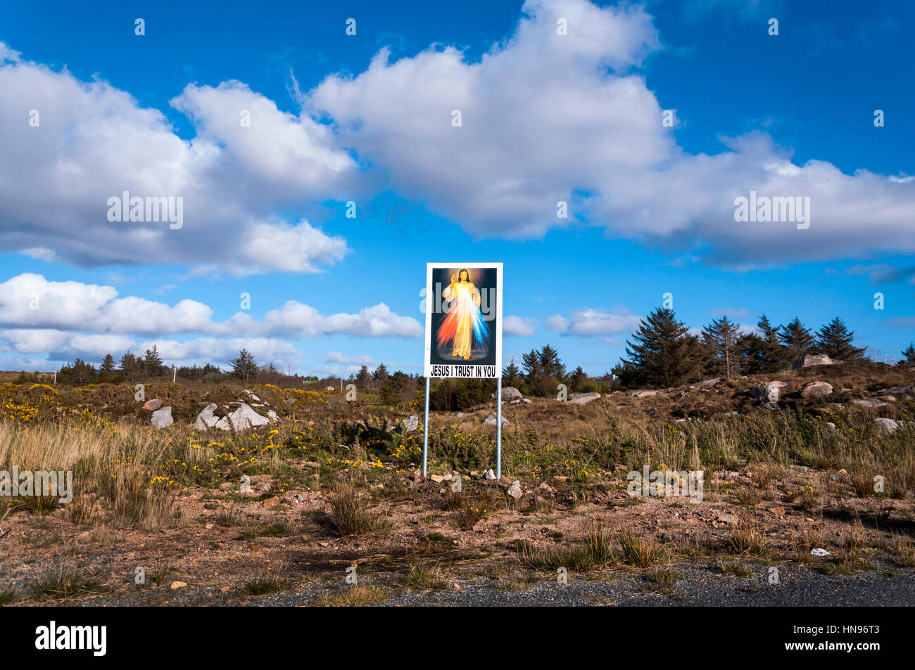 Jesus I Trust In You, signage near Kerrytown, County Donegal, Ireland ...